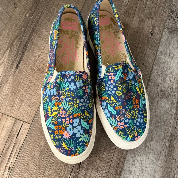 Rifle paper keds | Shoes | Keds Rifle Paper Collab Blue Artistic Slipon ...